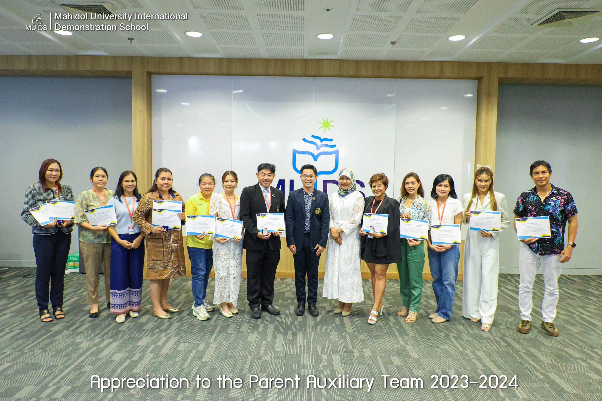 Appreciation to the Parent Auxiliary Team 2023–2024 - MUIDS